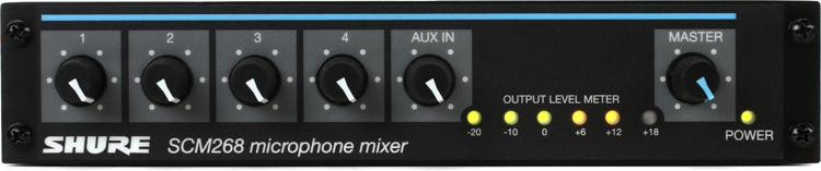 Shure SCM268 4-channel Microphone Mixer Reviews | Sweetwater