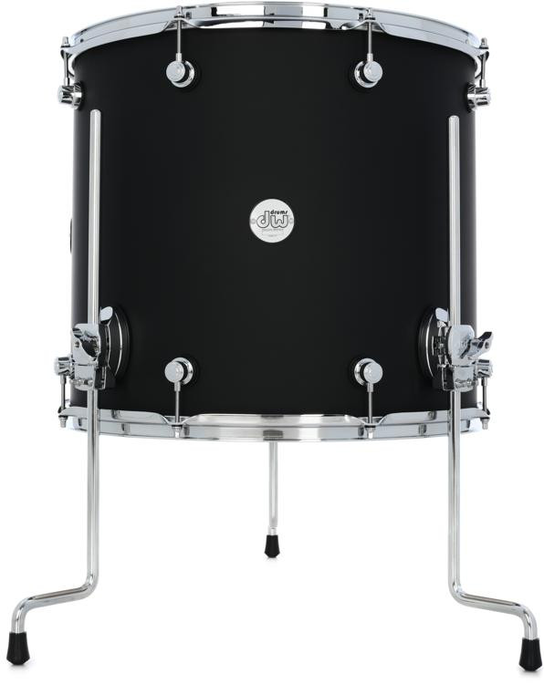DW Design Series Floor Tom - 16-inch x 18-inch - Black Satin | Sweetwater