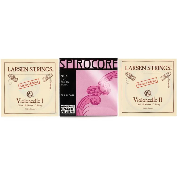 Larsen Soloist A&D with Thomastik-Infeld Spirocore G&C String Set - 4/4 Size Medium Tension ...