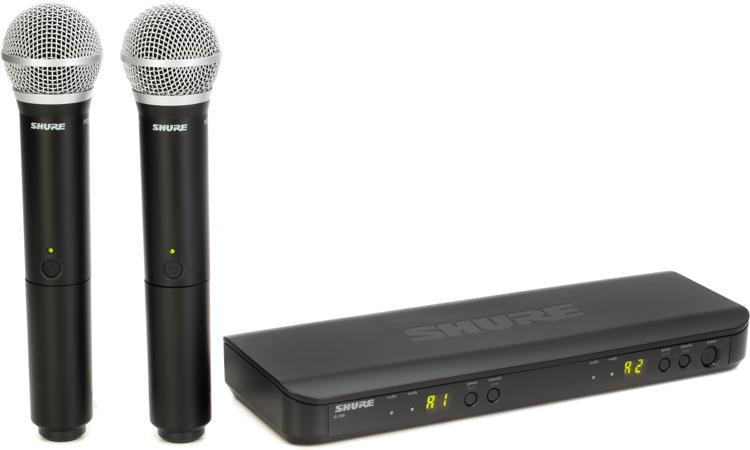 Shure BLX288/PG58 Dual Channel Wireless Handheld Microphone System ...