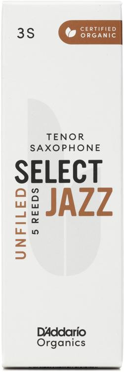 D'Addario Organics Select Jazz Unfiled Tenor Saxophone Reeds - 3 Soft ...