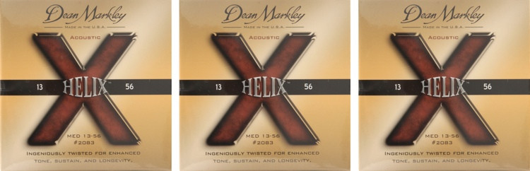 Dean Markley 2083 Helix HD 80/20 Bronze Medium Acoustic Strings 3 Pack ...