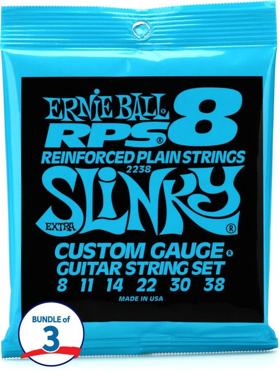 Ernie Ball 2238 Extra Slinky RPS Nickel Wound Electric Guitar Strings ...