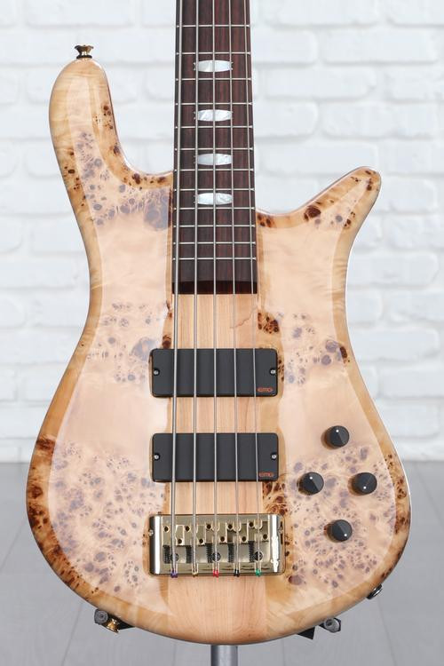 Spector Euro5 LX Bass Guitar - Poplar Burl Natural Gloss | Sweetwater