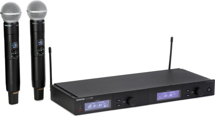 Shure SLXD24D/SM58 Digital Wireless Dual Handheld Microphone System ...