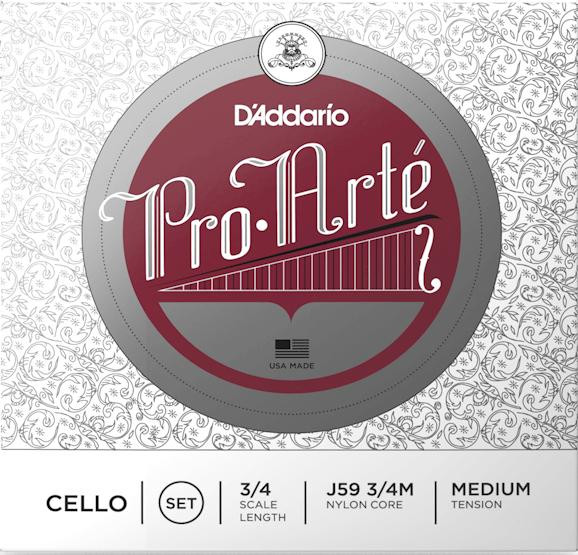 D'Addario J5902 Pro-Arte Cello D String - 3/4 Size, Medium Tension ...