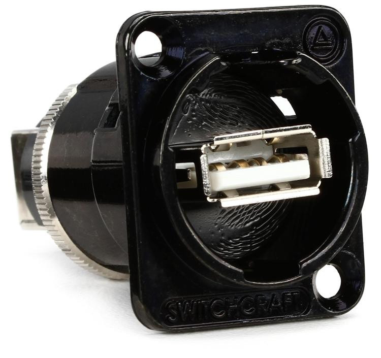 Switchcraft Panel Mount Connector - USB A to B | Sweetwater