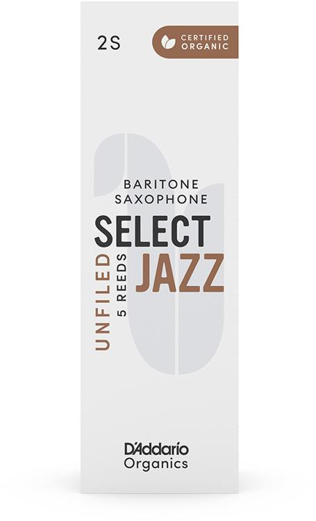 D'Addario Organics Select Jazz Unfiled Baritone Saxophone Reeds - 2 ...