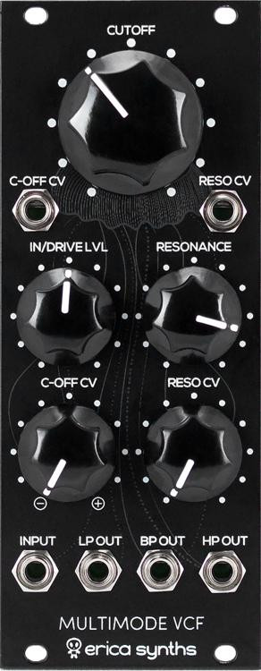Erica Synths Black Multimode VCF Multi-Mode Eurorack Filter with Germanium Overdrive | Sweetwater