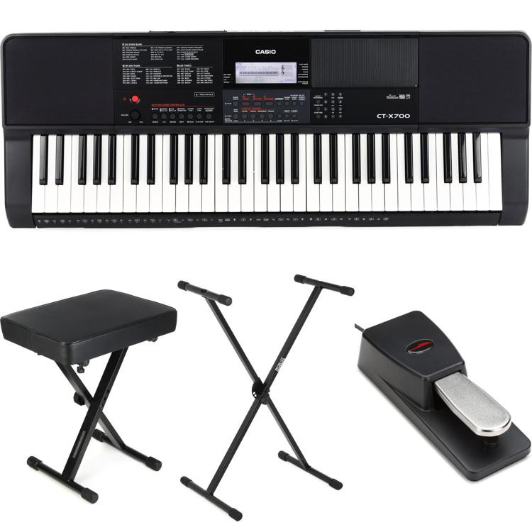 Casio CT-X700 61-key Portable Arranger Keyboard Essentials Bundle ...