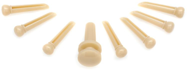 D'Addario Plastic Bridge Pins (set of 6) with End Pin - Ivory | Sweetwater