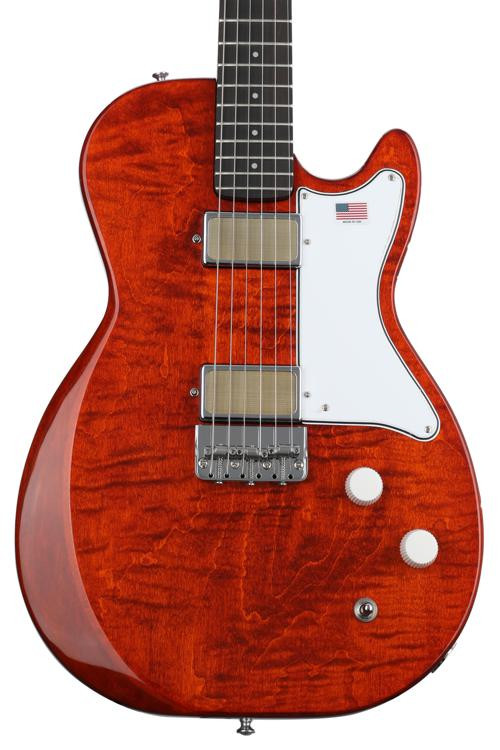 Harmony Jupiter Flame Maple Electric Guitar - Transparent Red | Sweetwater