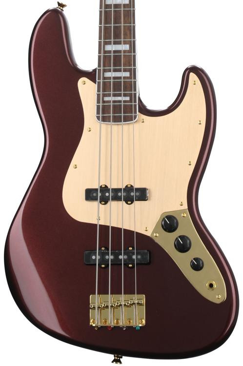 Squier 40th Anniversary Gold Edition Jazz Bass - Ruby Red Metallic ...