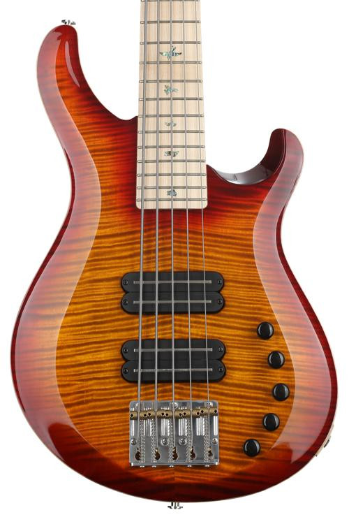 PRS Grainger 5-String Bass Guitar - Dark Cherry Burst 10-Top with Maple ...