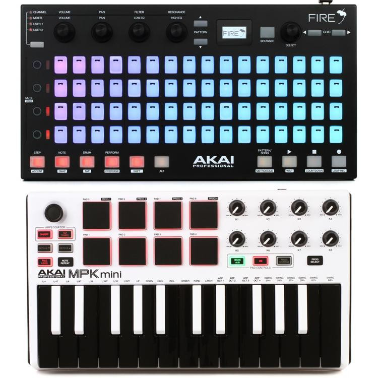 Akai Professional MPK Mini mkII + Fire Bundle - Limited Edition White ...