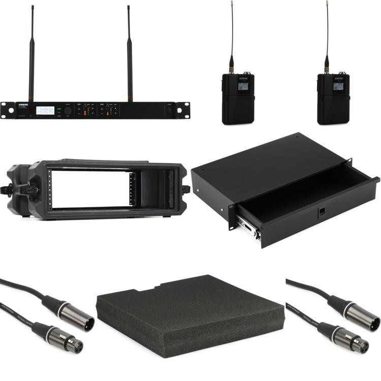 Shure ULXD4D Dual Wireless Bodypack Bundle - H50 Band | Sweetwater