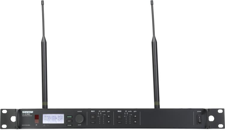 Shure ULXD4D Dual Channel Digital Wireless Receiver - G50 Band | Sweetwater