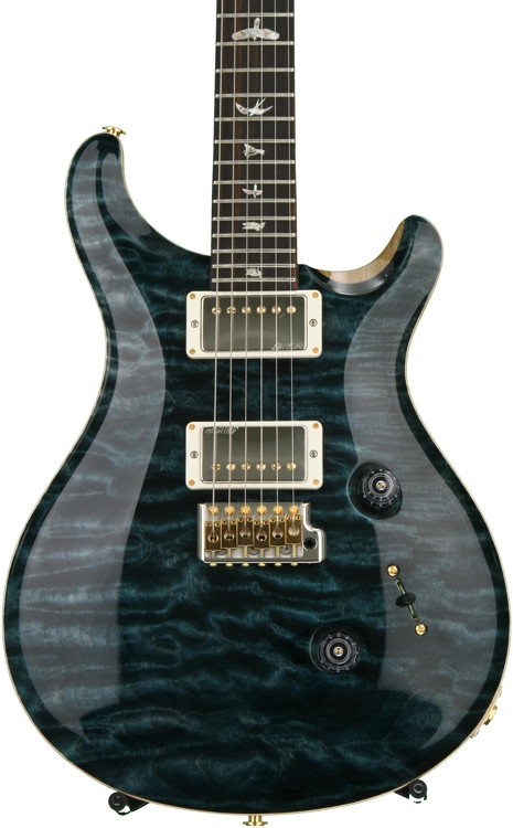 PRS Wood Library Custom 24 Quilt, Figured Maple Neck - Slate Blue ...