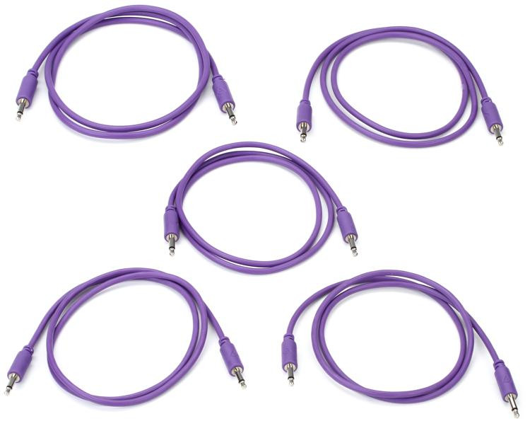 Black Market Eurorack Patch Cable 5-pack - 75cm Violet | Sweetwater