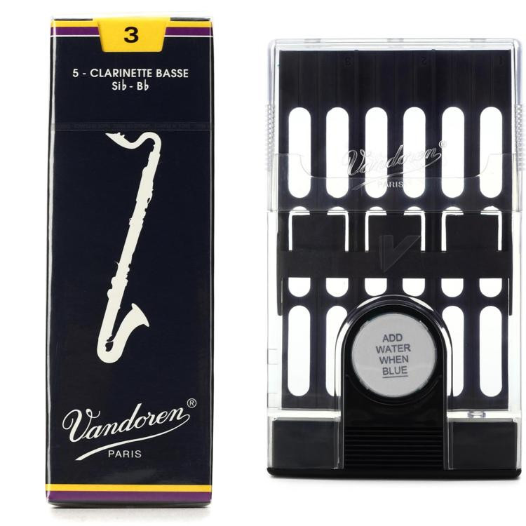 Vandoren CR123 Traditional Bass Clarinet Reed with Reed Case - 3.0 (5 ...