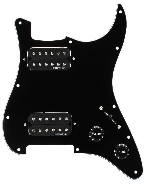EMG ST12 Strat Style Pre-Wired Pickguard H/H Black | Sweetwater