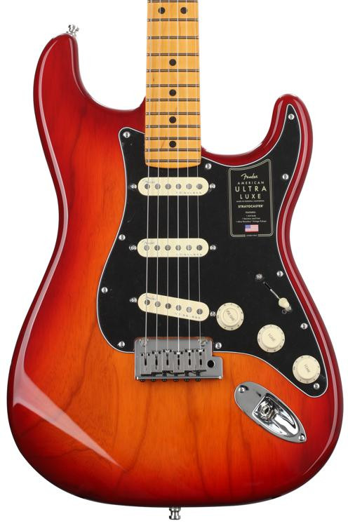 Fender American Ultra Luxe Stratocaster - Plasma Red Burst with Maple ...