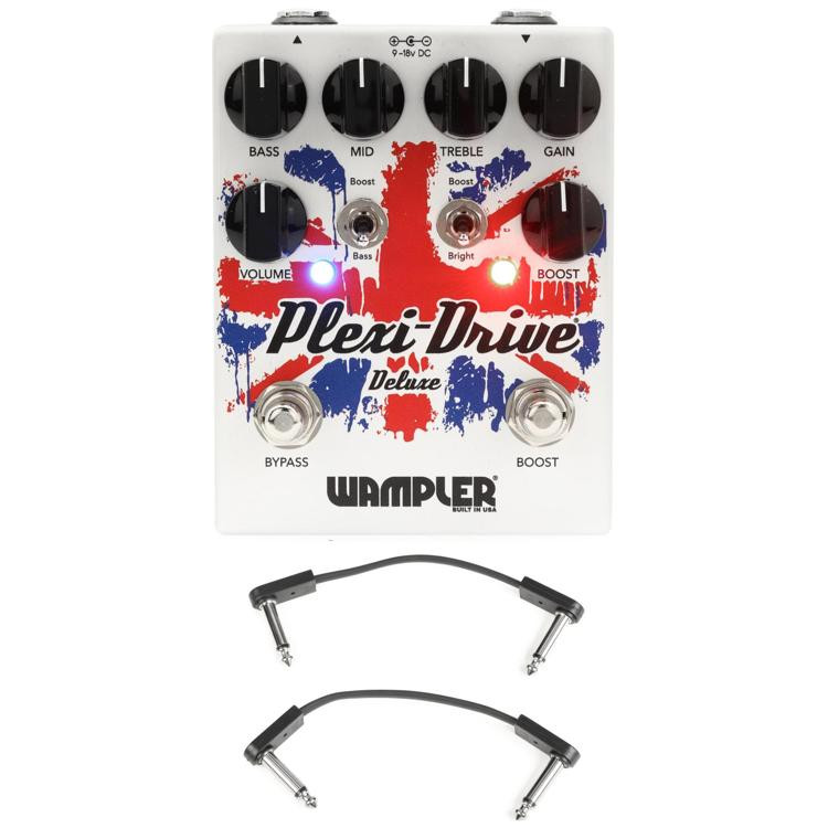Wampler Plexi-Drive Deluxe Overdrive Pedal with 3 Patch Cables Bundle ...