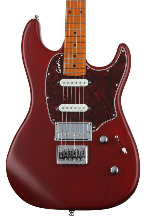 Godin Session HT MN Electric Guitar with Maple Fingerboard - Aztek Red | Sweetwater