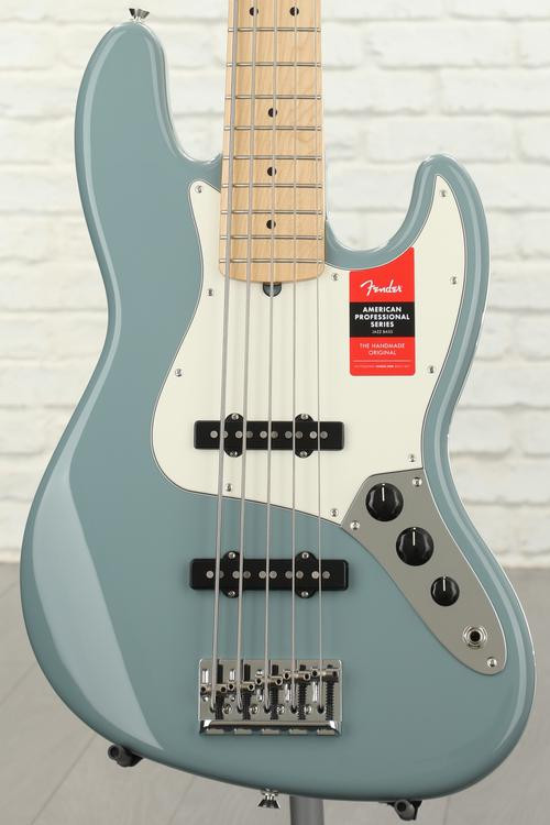 Fender American Professional Jazz Bass V - Sonic Gray with Maple Fingerboard | Sweetwater