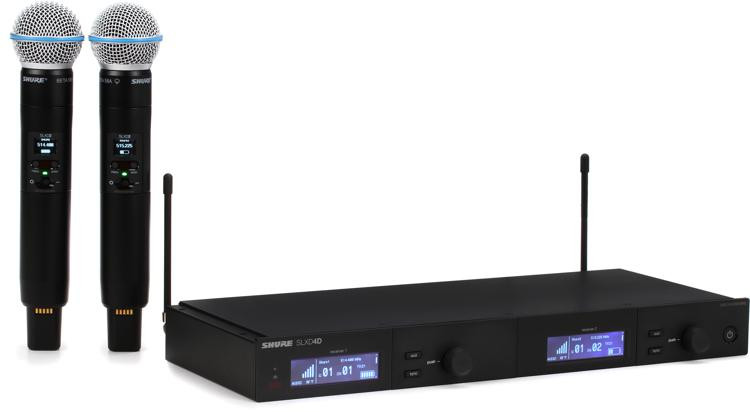 Shure SLXD24D/B58 Digital Wireless Dual Handheld Microphone System ...