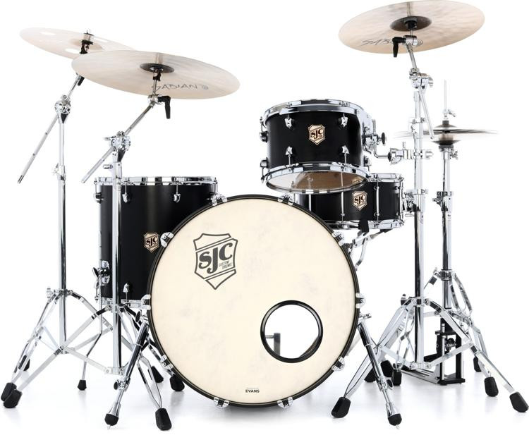 SJC Custom Drums Tour Series 3-piece Shell Pack - Matte Black | Sweetwater