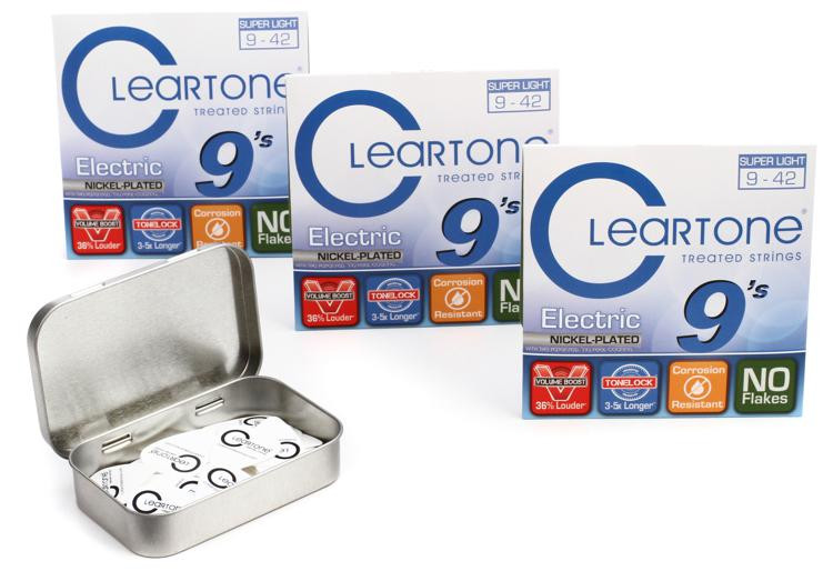 Cleartone 9409 EMP Electric Guitar Strings - 3-pack with 50pc Pick Tin ...