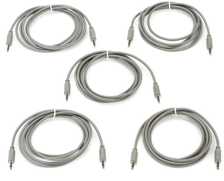 Black Market Eurorack Patch Cable 5-pack - 150cm Grey | Sweetwater
