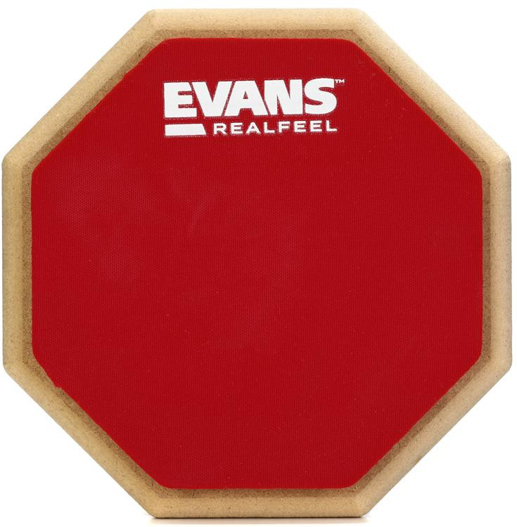 Evans RealFeel 2-sided Practice Pad - 6-inch, Sweetwater Exclusive Red