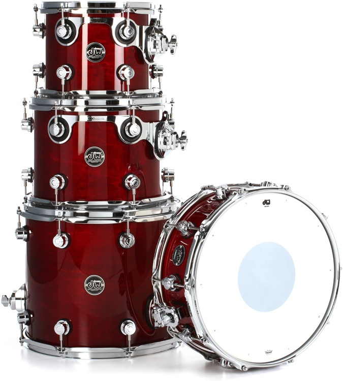 DW Performance Series 4-piece Tom/Snare Pack - Cherry Stain Lacquer ...