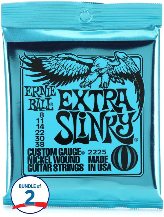 Ernie Ball 2225 Extra Slinky Nickel Wound Electric Guitar Strings (2 Pack) | Sweetwater