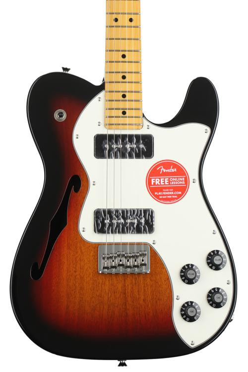 Fender Modern Player Telecaster Thinline Deluxe - 3-Tone Sunburst ...