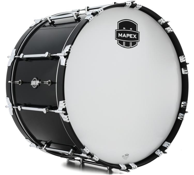 Mapex Quantum Mark II Marching Bass Drum - 14-inch x 24-inch, Gloss Black | Sweetwater