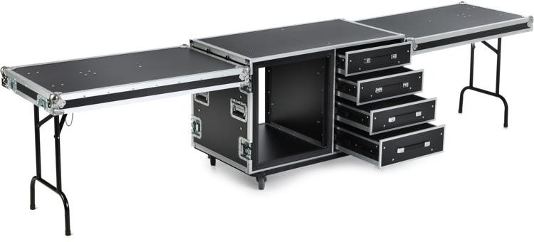 ProX 12U4DTW Workstation Case with Dual Side Tables and Drawer Storage ...