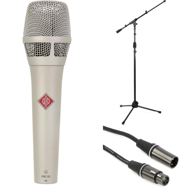 Neumann KMS 105 Microphone Bundle with Stand and Cable - Nickel ...