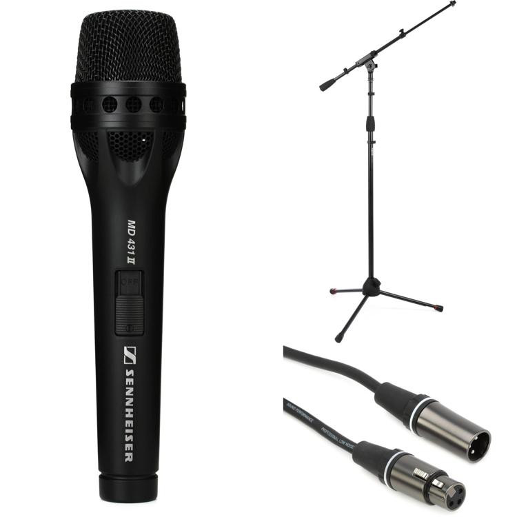 Sennheiser MD 431-II Supercardioid Dynamic Vocal Microphone with Stand and Cable | Sweetwater