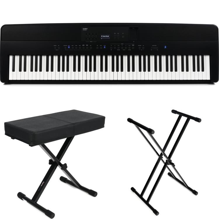 Kawai ES920 88-key Digital Piano Essentials Bundle - Black | Sweetwater