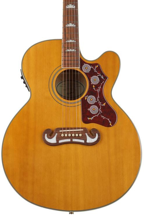 Epiphone EJ-200SCE Acoustic-Electric Guitar - Vintage Natural | Sweetwater
