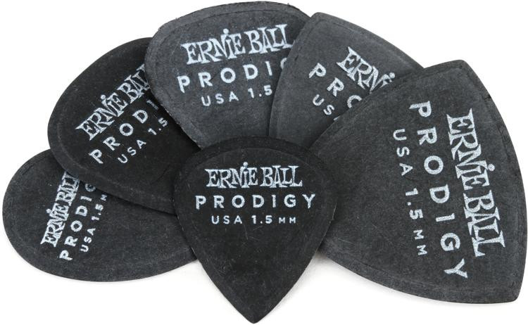 Ernie Ball Prodigy Guitar Picks 1.5mm Black Multipack 6-pack | Sweetwater