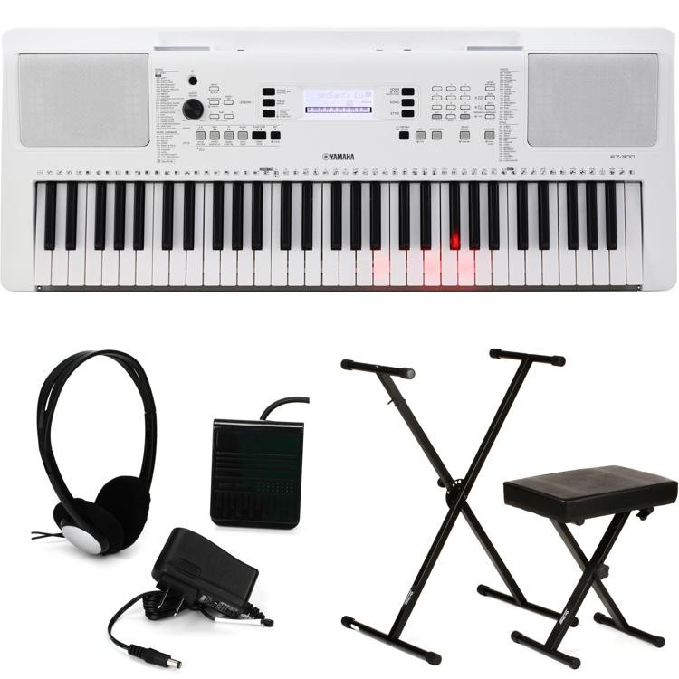 Yamaha EZ300 61-key Portable Arranger with Lighted Keys Essentials ...