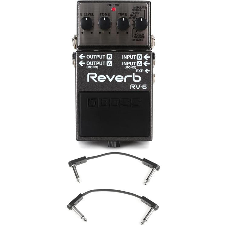 Boss RV-6 Digital Reverb Pedal with 3 Patch Cables | Sweetwater