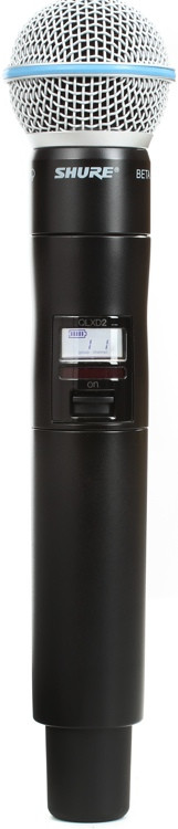Shure QLXD2/Beta 58A Handheld Wireless Microphone Transmitter - J50 Band, 572-636 MHz | Sweetwater
