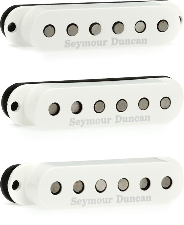 Seymour Duncan SSL-5 Custom Staggered Pole Strat Single Coil 3-piece Pickup Set - White | Sweetwater
