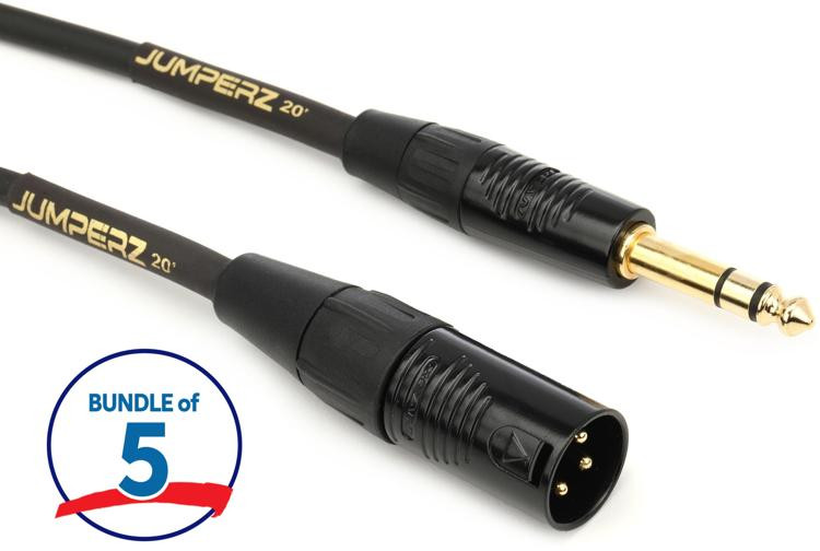 JUMPERZ JGTRSXM-20 Gold Cable - 20 foot (5-Pack) | Sweetwater