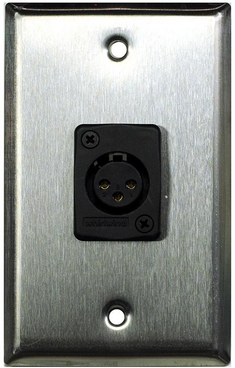 Whirlwind WP1/1FW Stainless Steel Female XLR Wallplate | Sweetwater